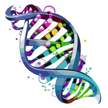 Dna Strand Vector Sticker Clipart Colorful Dna With Many Dots On A