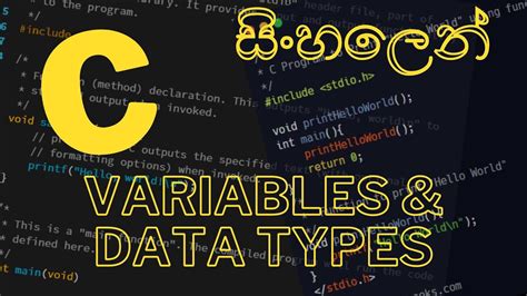 c programming 05 variables and data types sinhala youtube