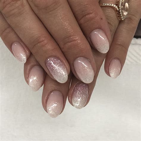Gorgeous Glitter Pink And White Ombre Nails The Fshn