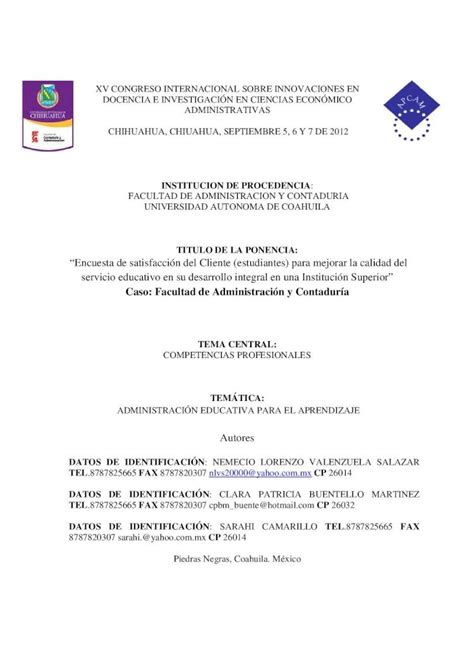 PDF Encuesta de satisfacción del Cliente estudiantes para