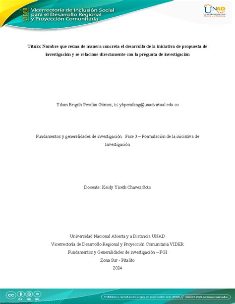 Anexo 3 Plantilla iniciativa de investigación Título Nombre que