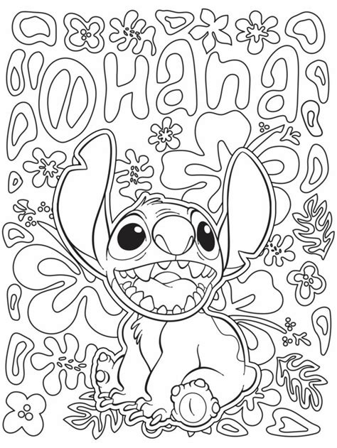 Lilo Und Stitch Blumen Herzen Figuren Ausmalen Ohana Malvorlagen Kinder