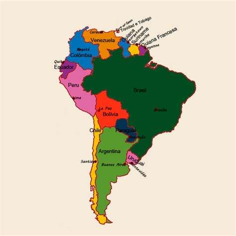 América do Sul Divisão Política Pesquisa Escolar UOL Educação
