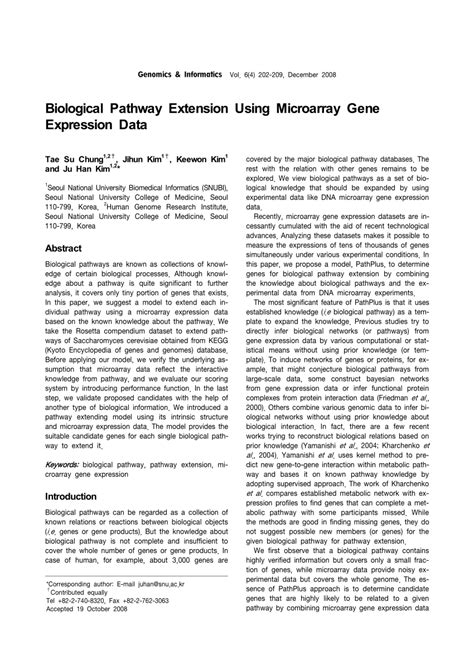 pdf biological pathway extension using microarray gene expression data