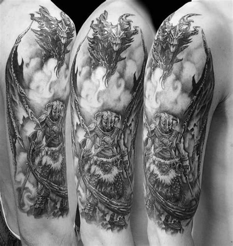 50 Skyrim Tattoo Designs For Men Video Game Ink Ideas