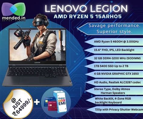 Lenovo Legion Arh Amd Ryzen H Gb Ram Tb Ssd