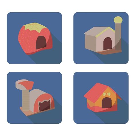 Pet Houses Flat Icons 20796016 Vector Art At Vecteezy