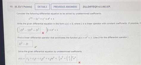 solved consider the following differential equation to be