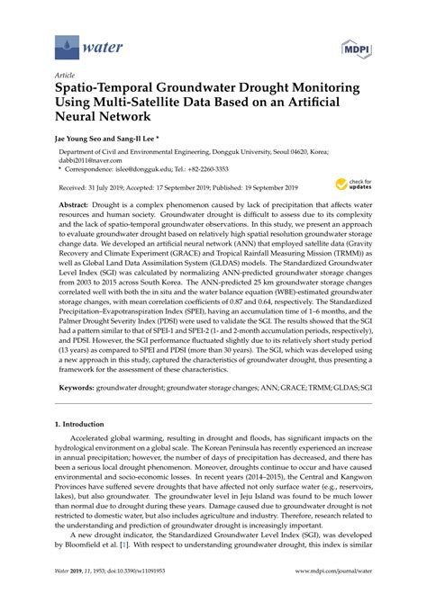 pdf spatio temporal groundwater drought monitoring using multi satellite data based on an