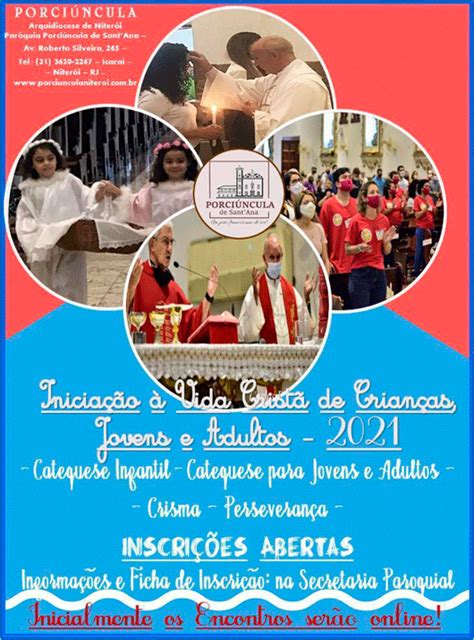 Inscri Es Abertas Para A Catequese Par Quia Porci Ncula De Sant Ana