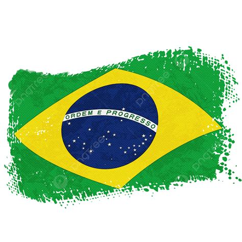 Pincel Pintado Em Aquarela Transparente Bandeira Do Brasil PNG