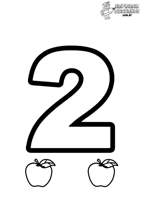 Número 2 para colorir simples Imprimir Desenhos