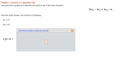 solved chapter 1 section 1 1 question 13b use parametric