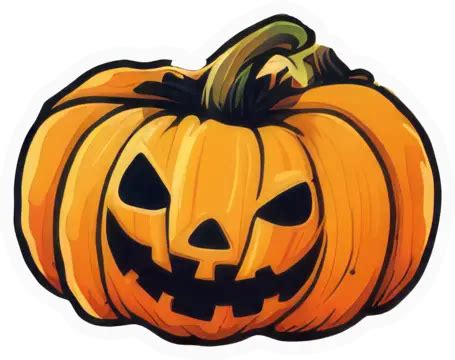 Creepy Pumpkin Halloween Sticker Design Pumpkin Halloween Sticker