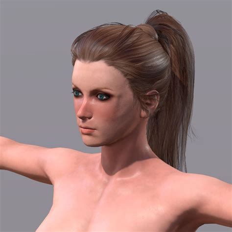 Naked Woman Rigged D Game Character D Model Blend C D Fbx