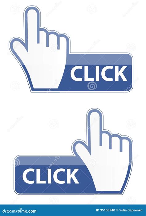 Mouse Hand Cursor Click Button Vector Illustration Stock Vector