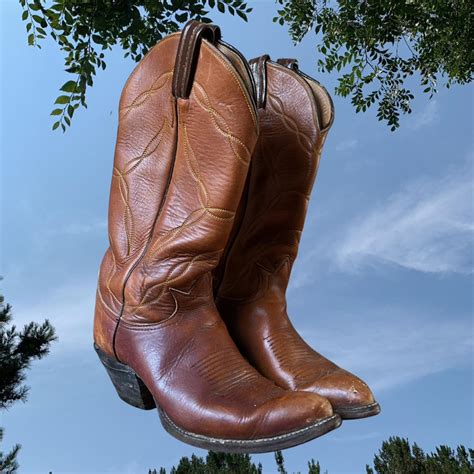 BROWN TONY LAMA LEATHER COWBOY BOOT Absolutely Depop