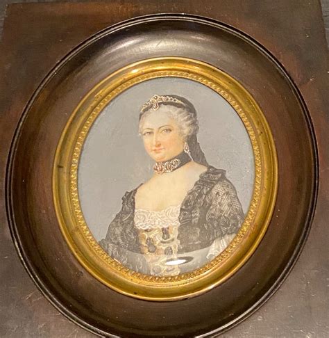 Proantic Miniature Portrait d Une Dame De Qualité