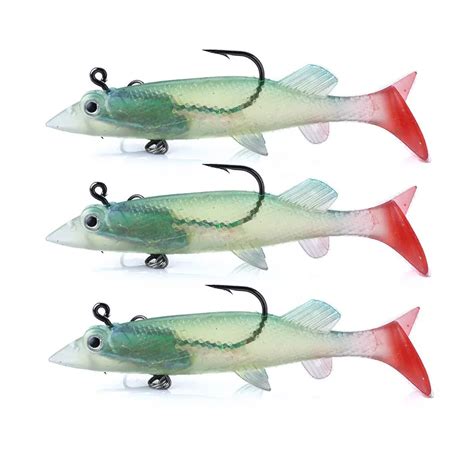 Señuelo de pesca suave con cabeza plomada cebos blandos de plástico