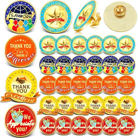Lyrow 50 Pcs Outstanding Employee Of The Month Lapel Pin Excellence