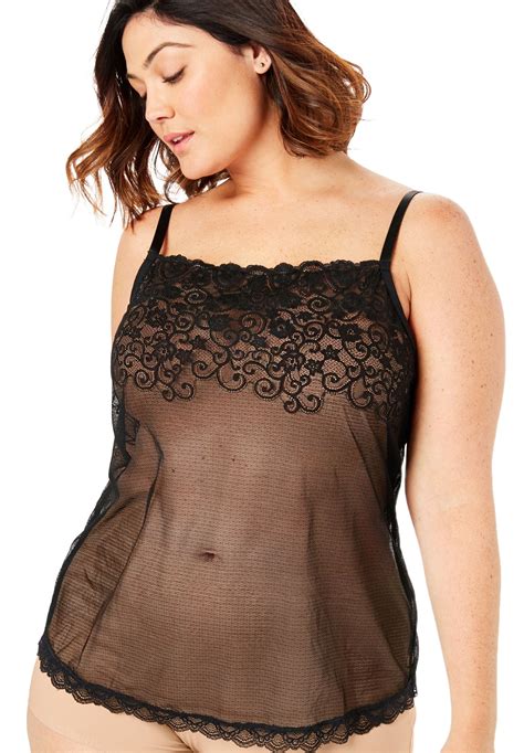Comfort Choice Comfort Choice Plus Size Sheer Lace Trim Camisole
