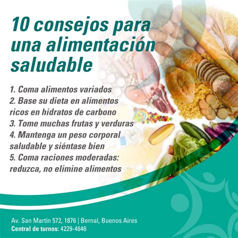 10 consejos para una alimentación saludable Sanatorio Bernal