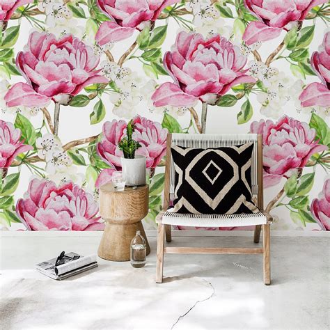 Tapeta ścienna Różowe piwonie akwarelowe 360x250cm pl fm 360x250