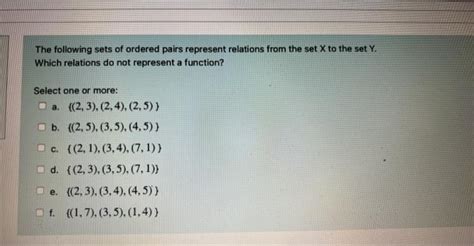 solved the following sets of ordered pairs represent