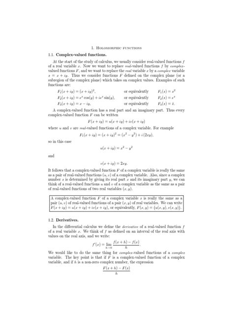 holomorphic functions pdf complex analysis derivative