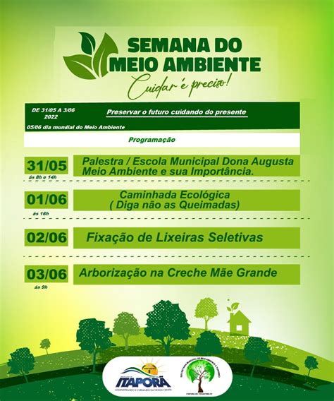 Semana Do Meio Ambiente Programa O Prefeitura Municipal De Itapor