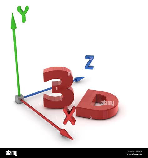 Red 3D And Space Coordinate System XYZ Stock Photo Alamy