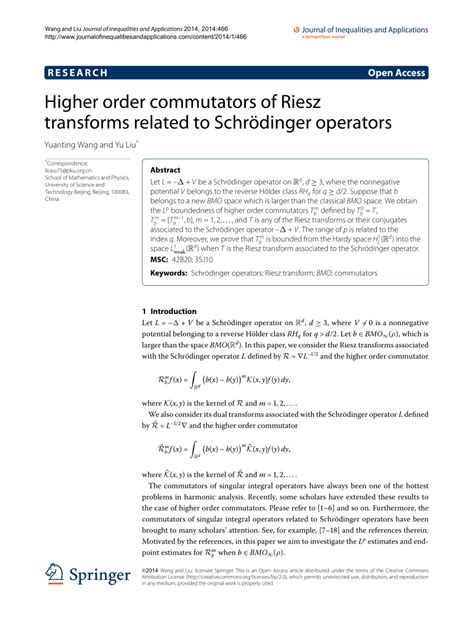 pdf higher order commutators of riesz transforms related to schrödinger operators