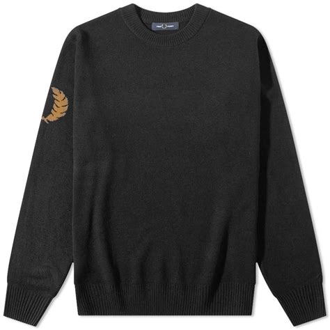 Fred Perry Laurel Wreath Crew Jumper Black END US