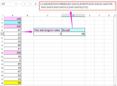 how to find the nth largest smallest unique value in excel