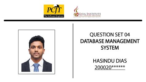 question set 04 database management system java institute youtube