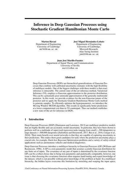 pdf inference in deep gaussian processes using stochastic · inference in deep gaussian