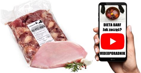 Mięso surowe mrożone mokra karma dla psa indyk z chrząstką 10kg BARF