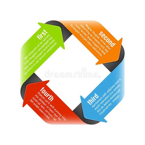 Four Steps Process Arrows Stock Illustration Infographic Process