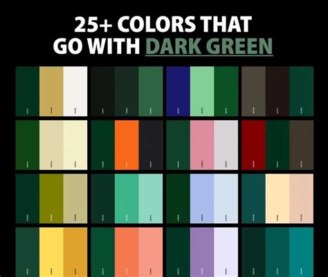 Best Colors That Go With Dark Green Dark Green Color Palettes