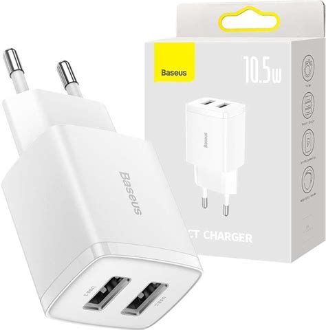 Ładowarka do telefonu Mocna Ładowarka sieciowa Baseus Compact 2x USB 2
