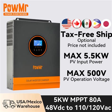 Powmr Inversor Solar H Brido De Kw Y V Dispositivo Mppt De A Fuera