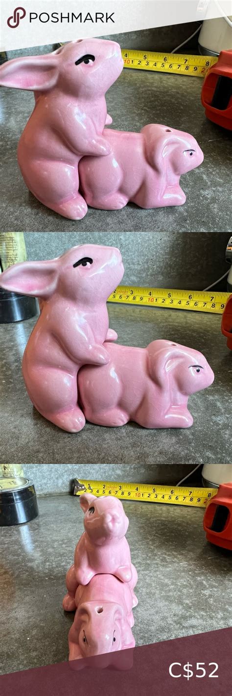Rare Vintage Ceramic ‘humping Bunnies Mating Bunnies Salt And Pepper Shakershtf Vintage