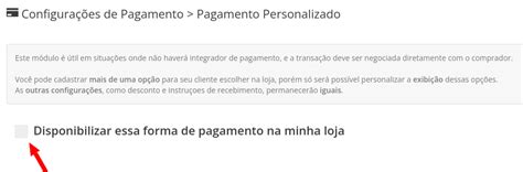 Como Configurar Pagamento Personalizado Site Ajuda Galaxcommerce
