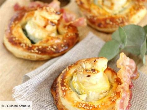 Feuilletés chèvre épinards façon vol au vent et leur lard croustillant