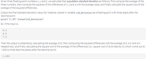 solved given three floating point numbers x y and z we