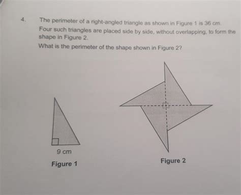 4 The Perimeter Of A Right Angled Triangle As Shown In Figure 1 Is 36