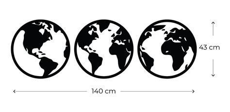 Cuadro Tríptico Mapamundi Circular Madera Calada Mapa Mundo Avisos en
