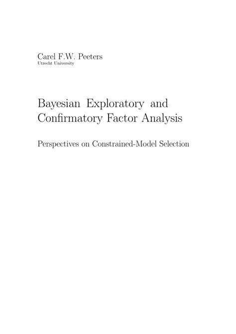 pdf bayesian exploratory and confirmatory factor analysis perspectives on constrained model