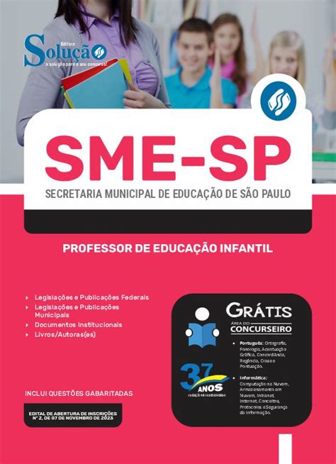 Apostila SME SP 2024 Professor de Educação Infantil SME SP