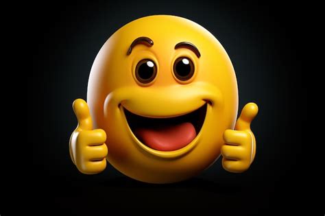 A Smiley Face With Two Thumbs Up Premium AI Generated Image